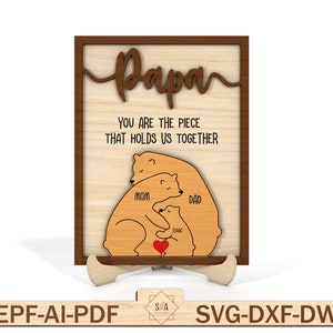 Personalized Father's Day Puzzle Piece Sign ,father's Day Decor Svg ...