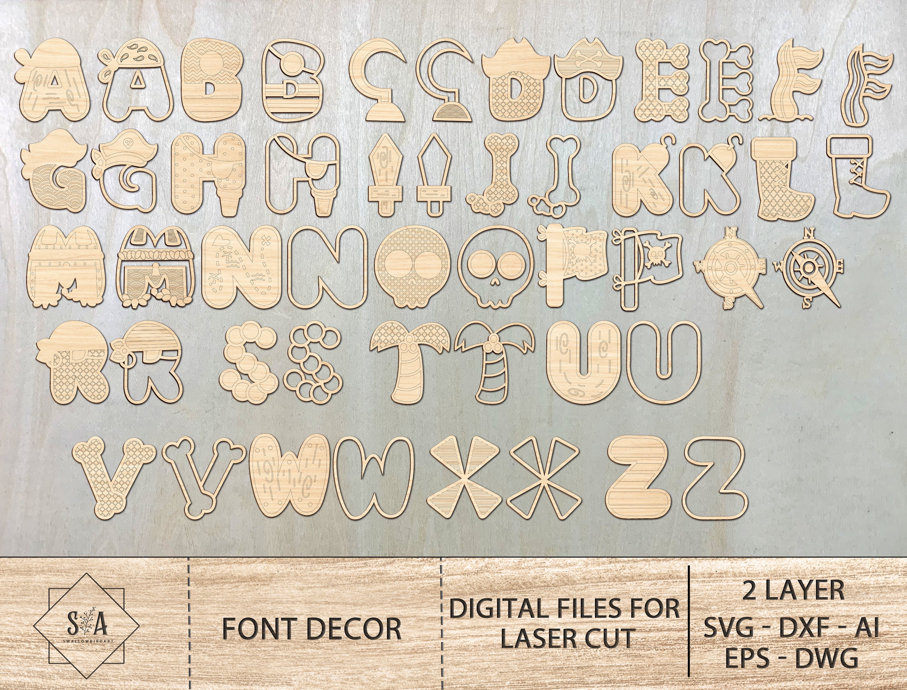 Pirate Alphabet Font Bundle Svg Sweet Pirates Alphabet SVG - Etsy