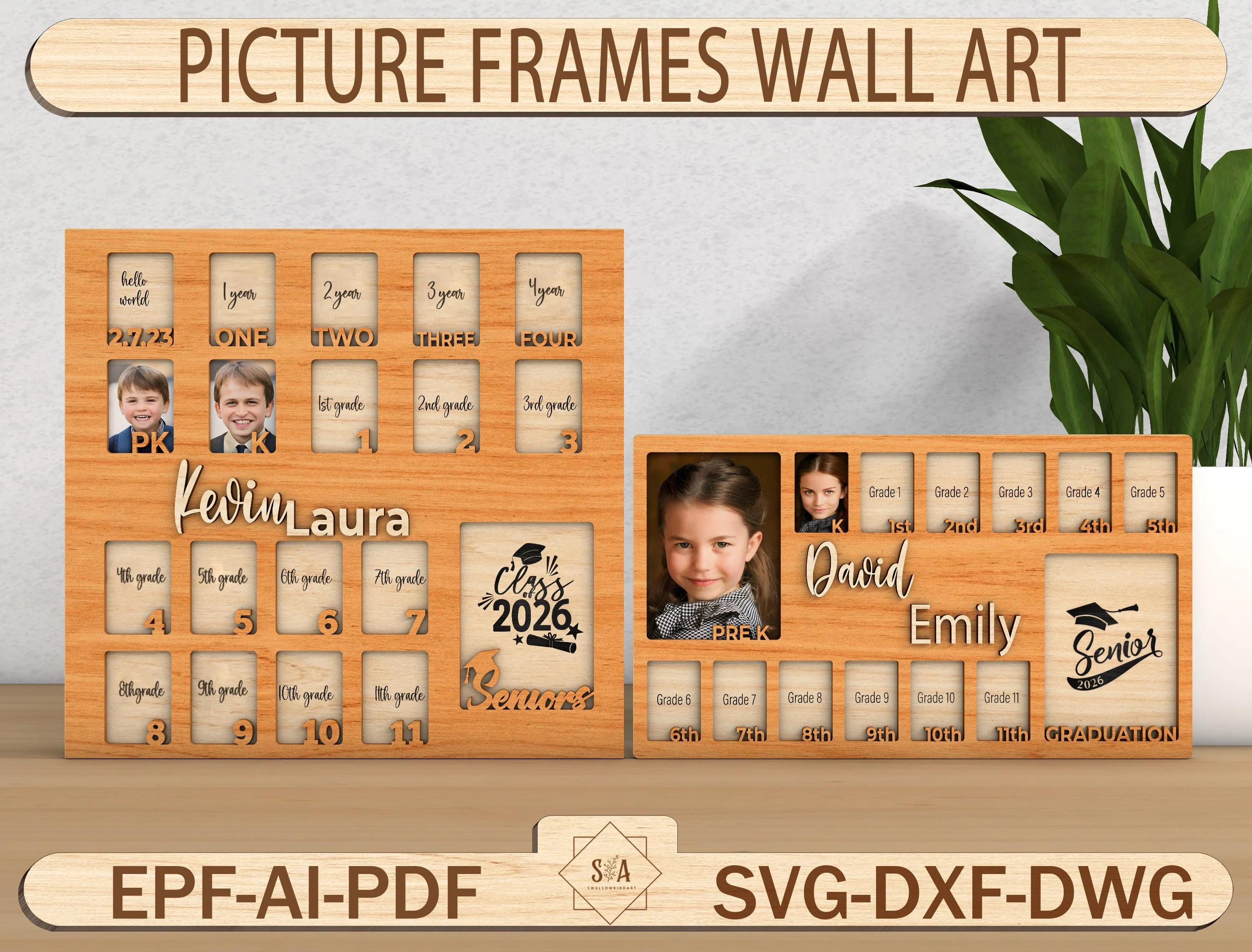Birth Through Graduation School Picture Frames Wall Art, School Years ...