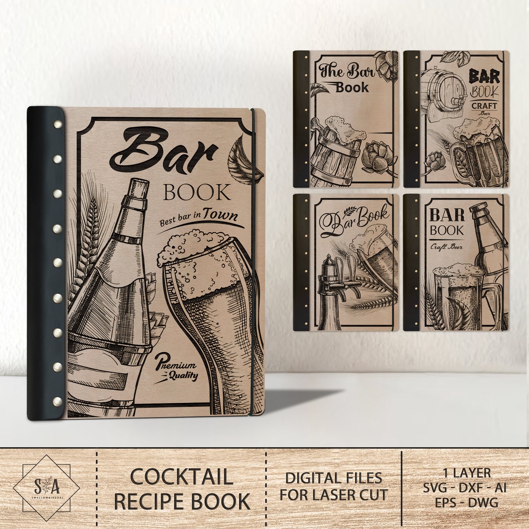 Cocktail Recipe Book Bar Recipe Book Bartender Gift Svg, Cocktail ...