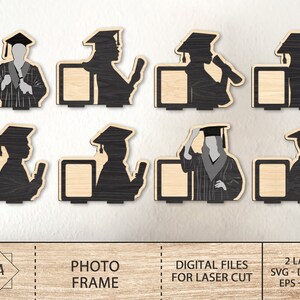Graduation Photo Frame Bundle Svg, Graduation Photo Frame Glowforge ...