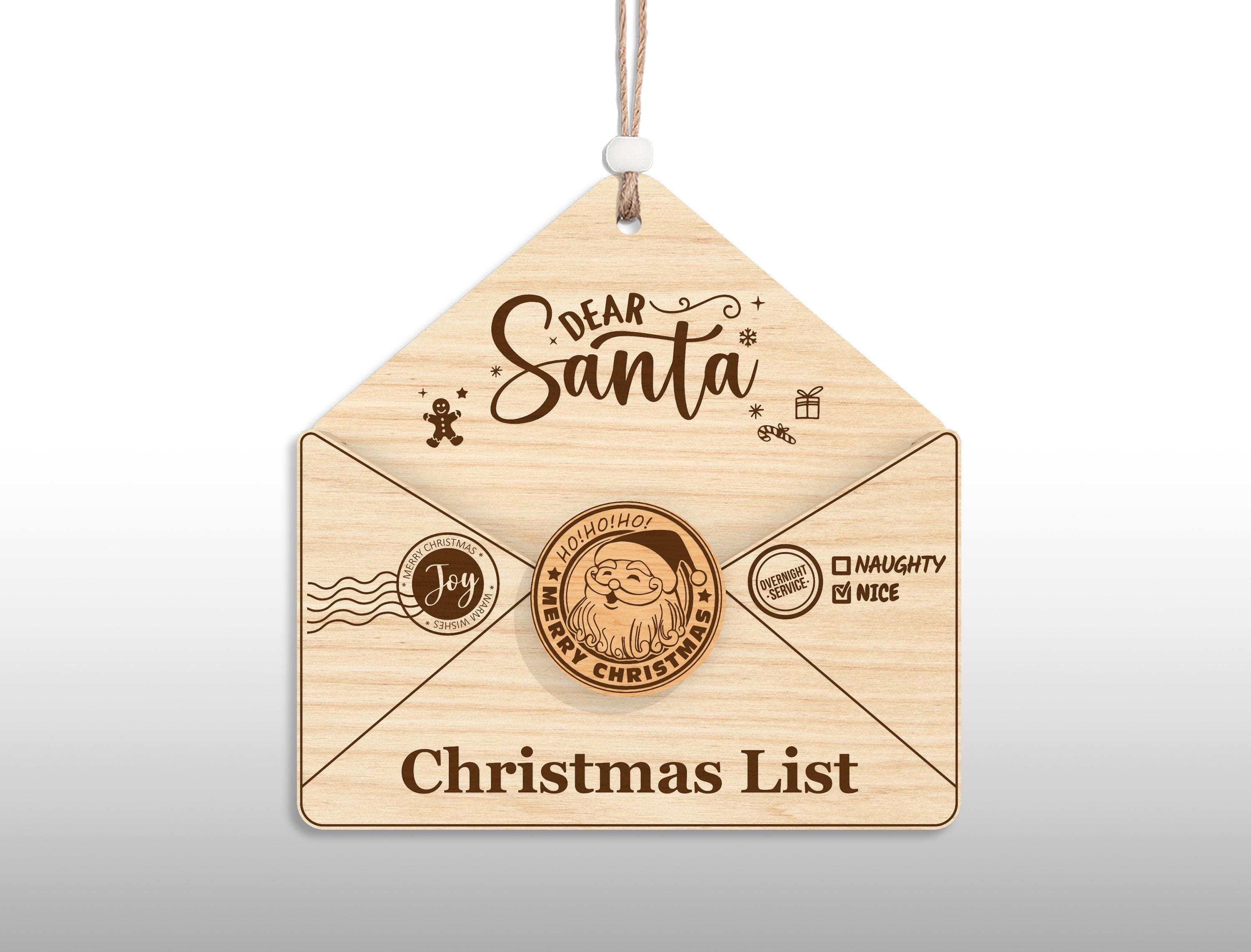 Letter to Santa Envelope SVG, Dear Santa Christmas List Ornament ...