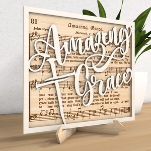 Amazing Grace Stand Decor Laser Cut File SVG, Religious Tiered Decor ...
