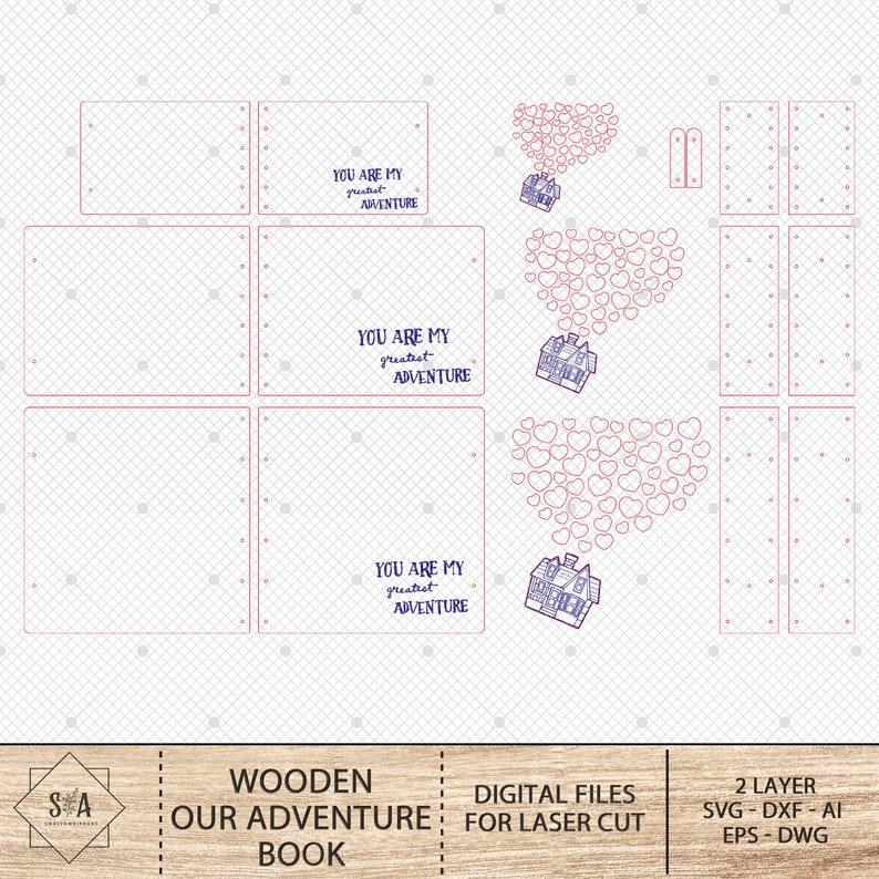 Our Adventure Book Photo Album Laser Cut Files ,photo Album Svg ...