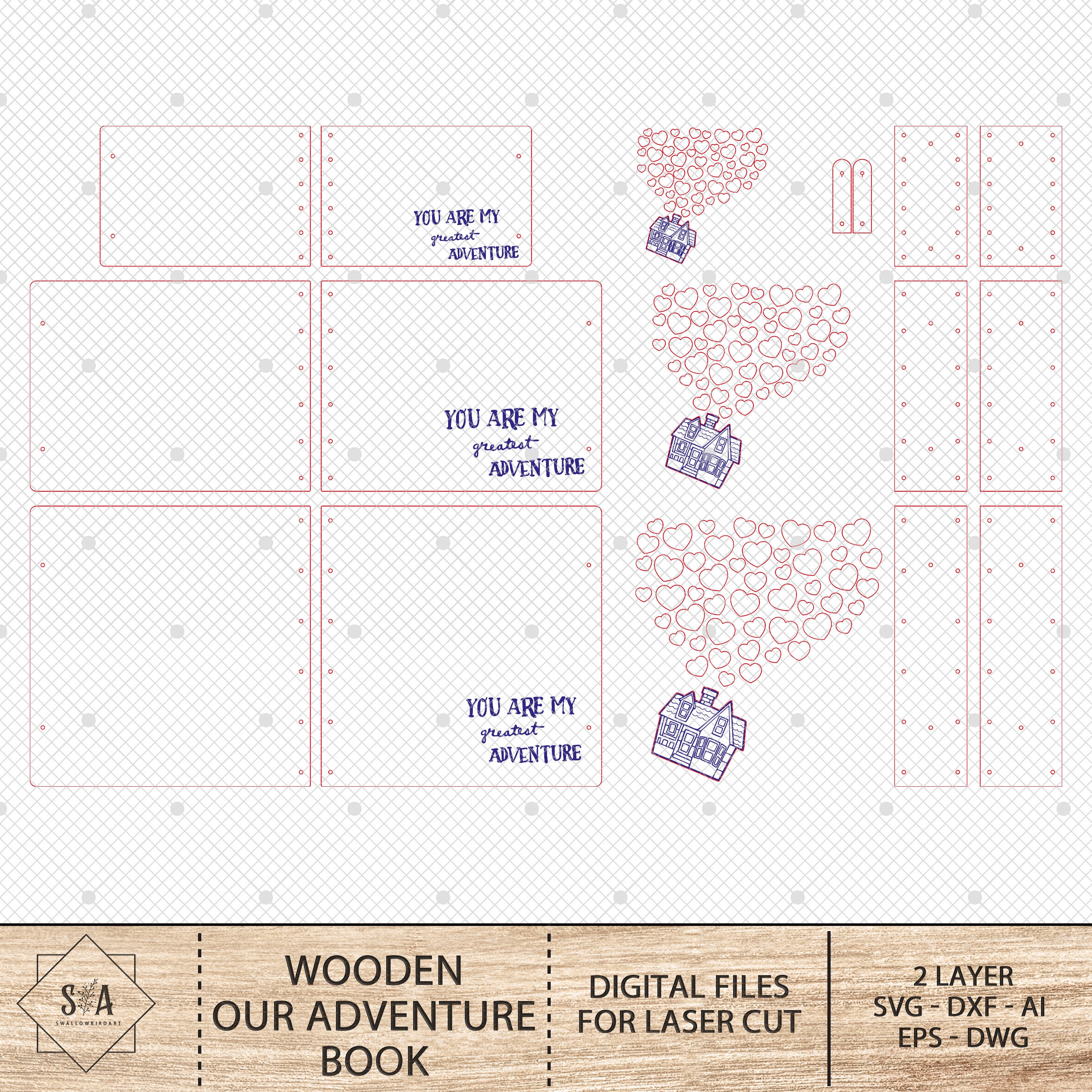 Our Adventure Book Photo Album Laser Cut Files ,photo Album Svg ...
