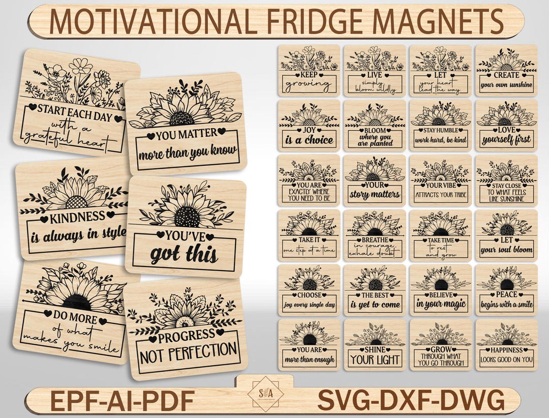 Motivational Fridge Magnet SVG, Inspirational Quote Laser Cut File ...