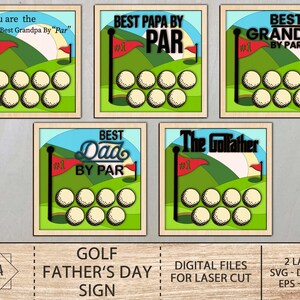 Golf Father‘s Day Best Dad Sign Svg, Grandpa Laser Cut File, Father’s ...