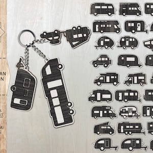 Campervan Keychain Svg, Motorhome Wooden Keyring, Caravan Gift, Motor ...
