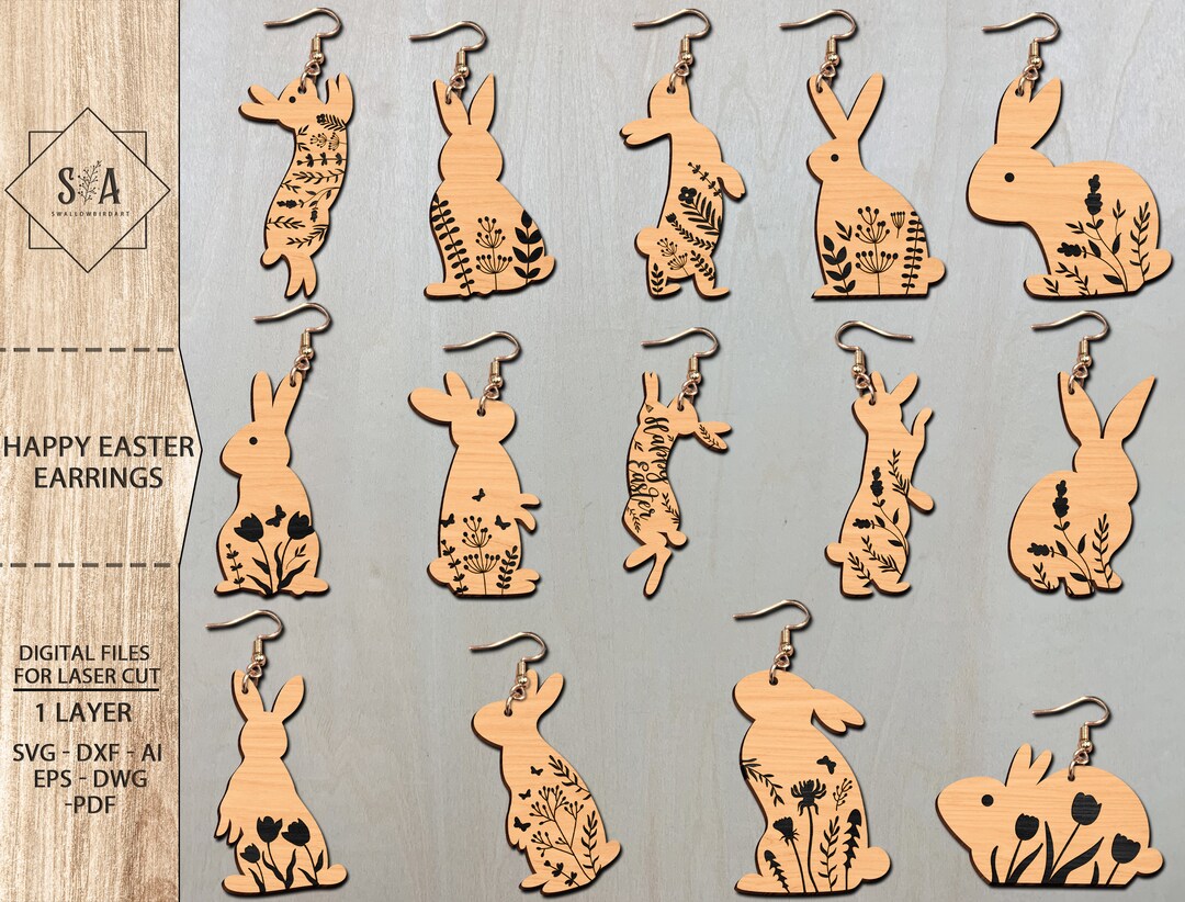 Happy Easter Earrings Svg, Easter Earrings Svg, Easter Eggs Earrings ...