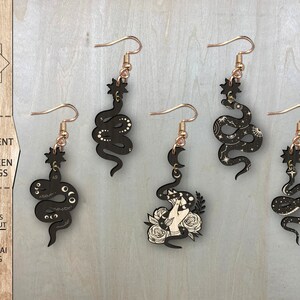 Snake Earrings Bundle SVG, Halloween Earrings SVG, Witch Snake Serpent ...