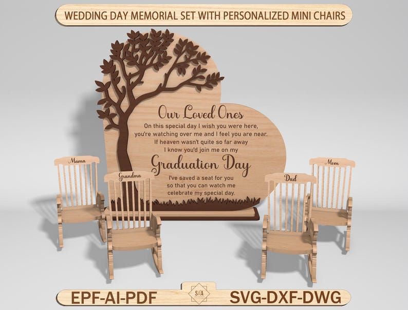 Wedding Memorial Chair SVG, Personalized Remembrance Table Decor ...