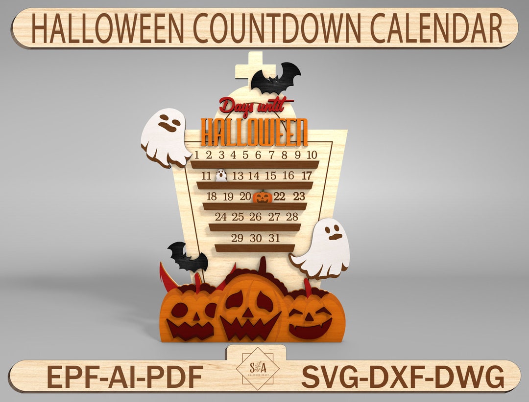 Halloween Countdown Calendar Headstone Ghost Svg,countdown to Halloween ...