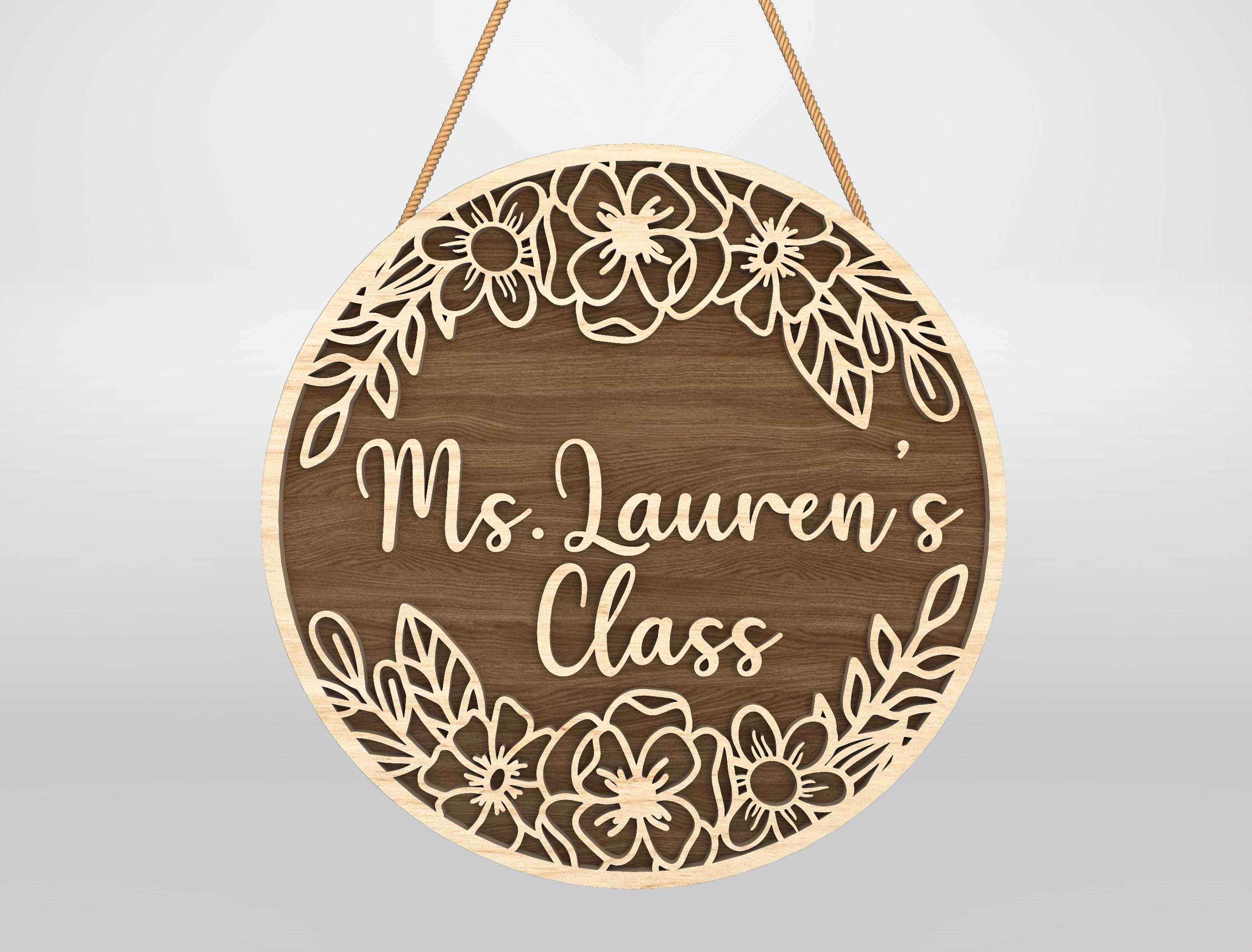 Personalized Teacher's Day Class Room Sign Floral Door Svg, Custom ...