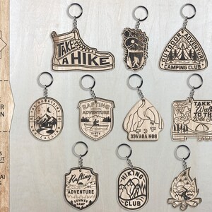 Vintage Outdoor Keychain Svg, Summer Camp Keychain Svg, Happy Camping ...