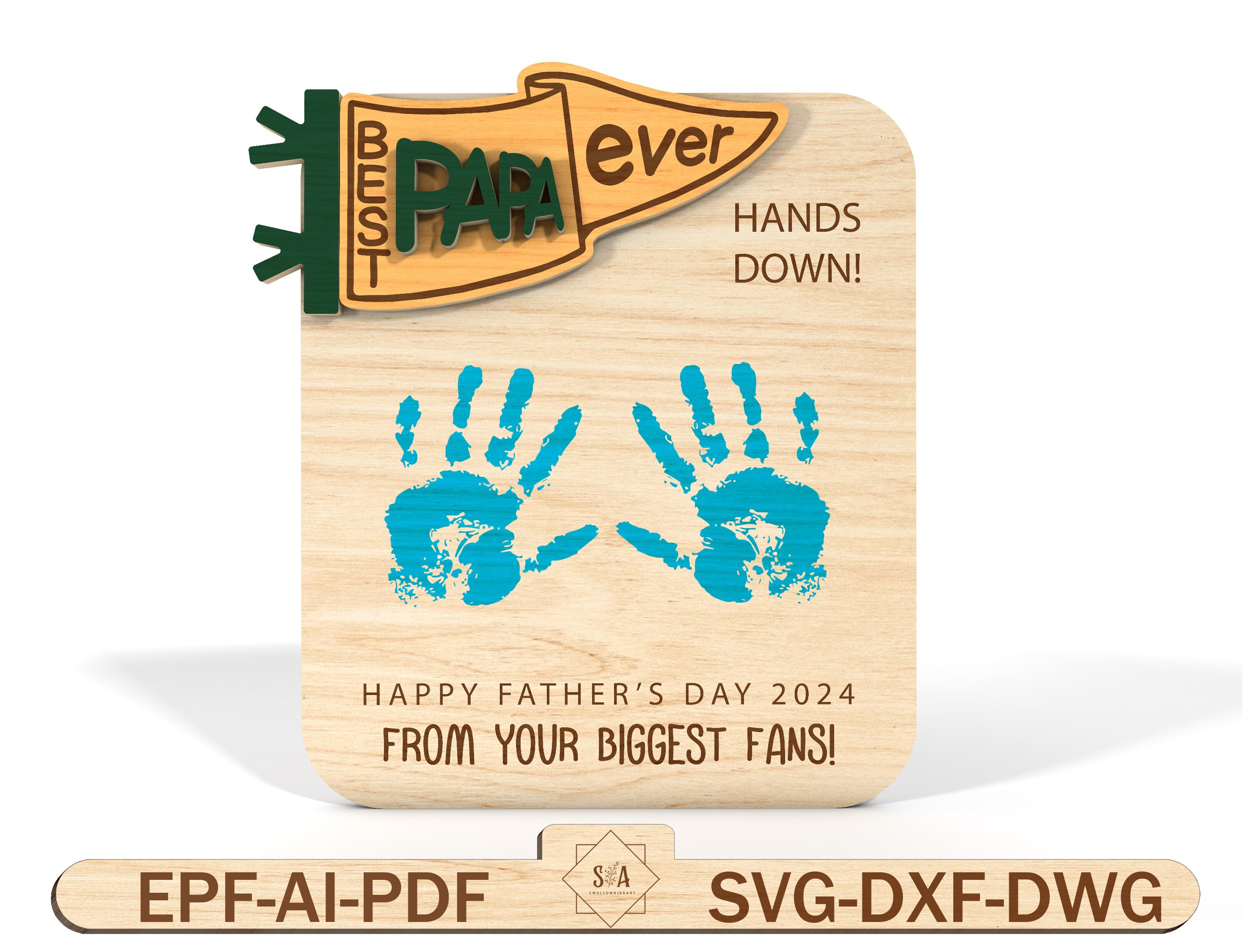 Father‘s Day Handprint Sign,father's Day Wooden Sign,gift for Dad ,best ...