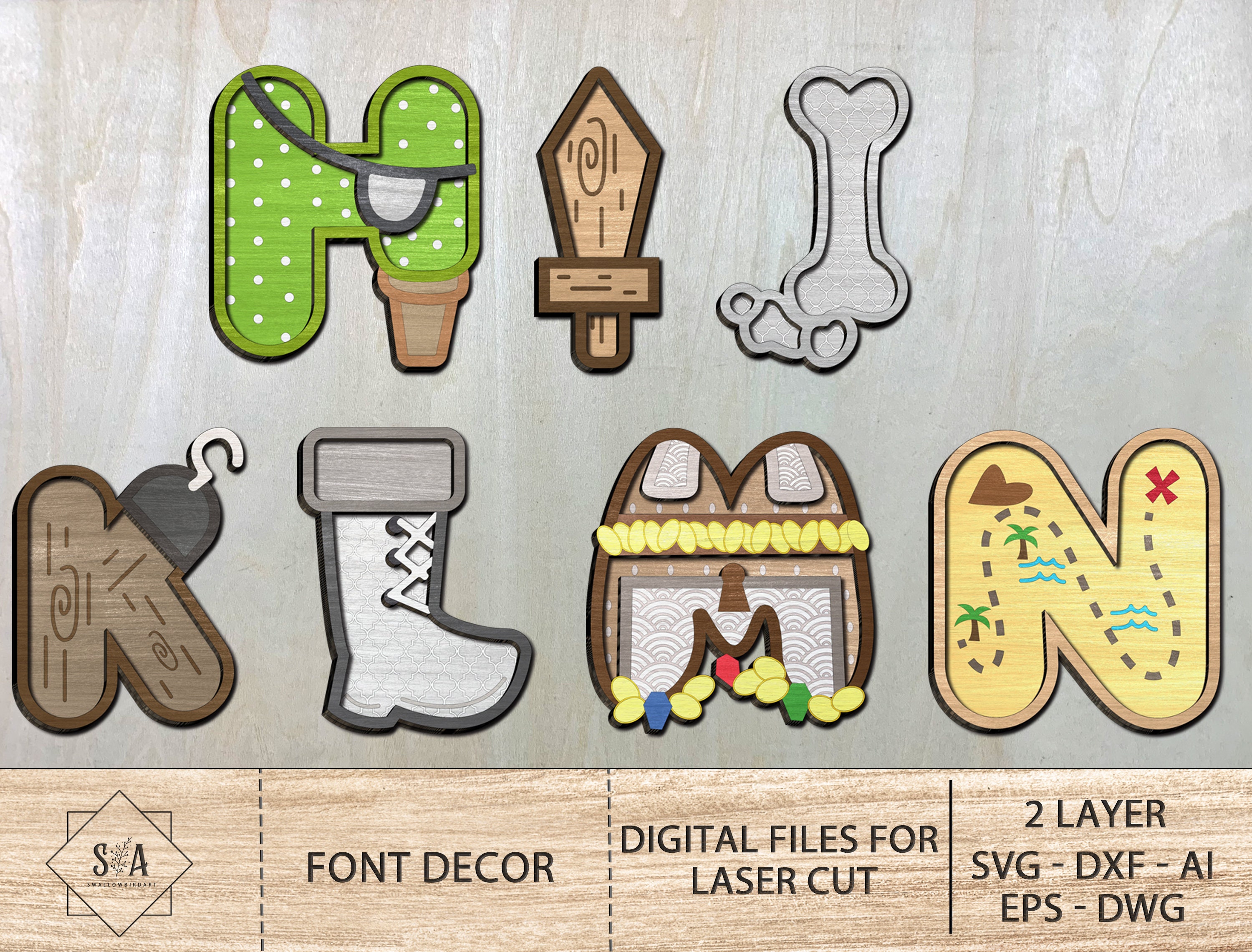 Pirate Alphabet Font Bundle Svg Sweet Pirates Alphabet SVG - Etsy Canada