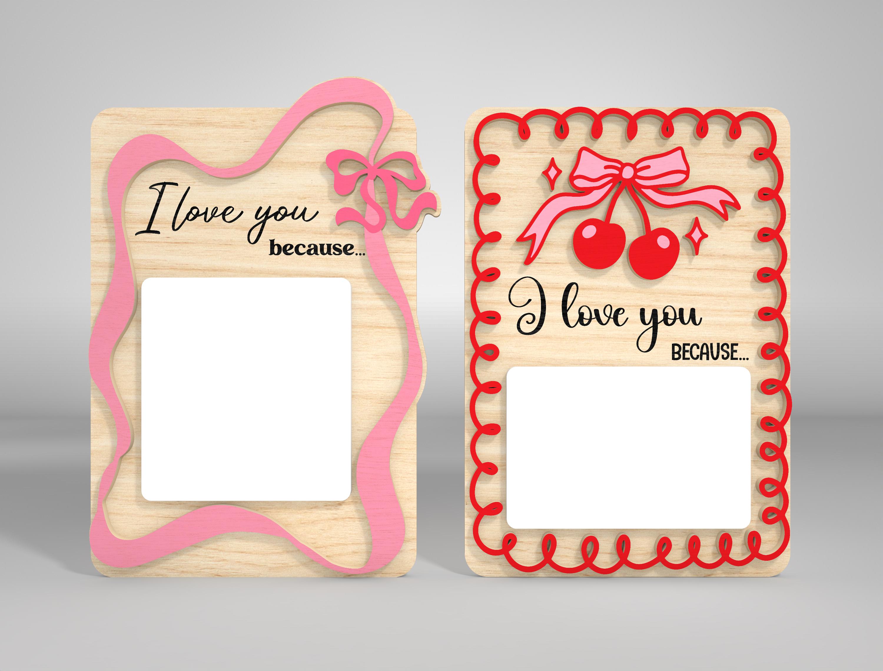 I Love You Because Valentine‘s Day Sign for Kids Lasercut Svg, Trendy ...