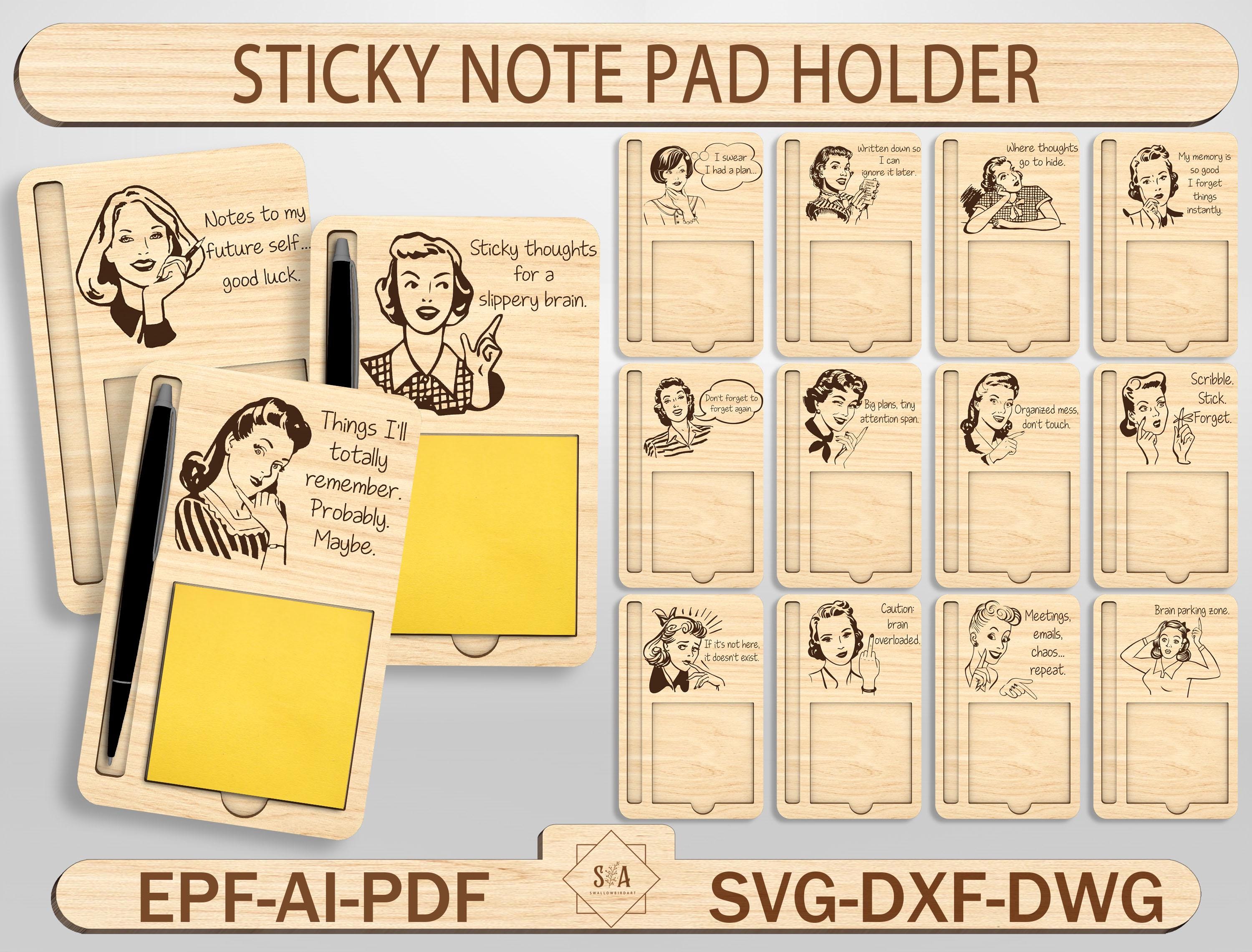 Note Pad Holder Cut File, Things to Remember Sticky Note Pad Holder SVG ...