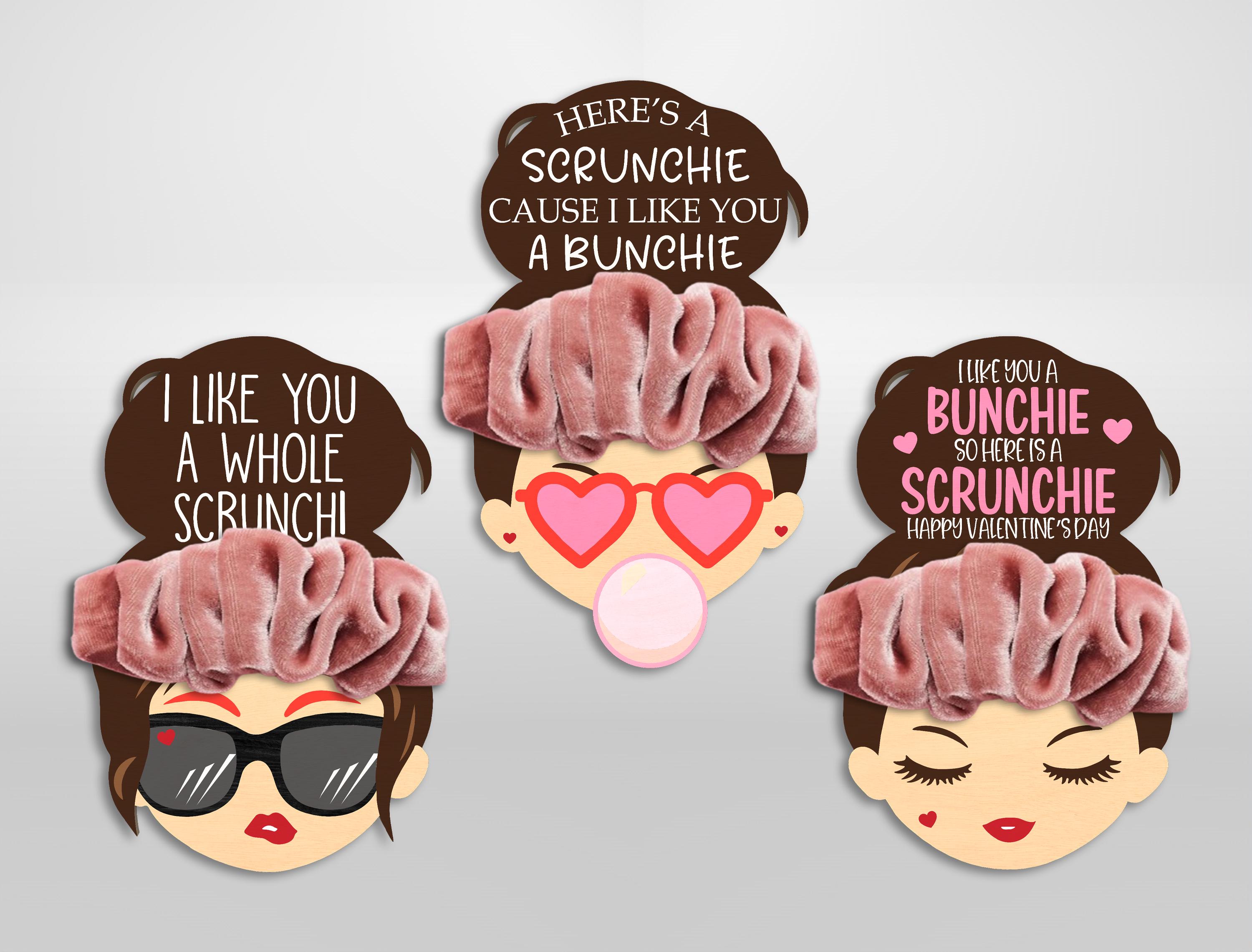 Valentine's Day Srunchie Tag Lasercut Svg, Scrunchie Labels, Classroom ...