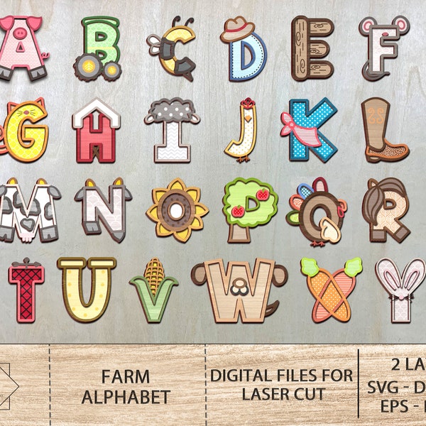Baby Alphabet Animals Svg - Etsy
