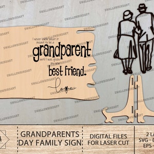 Great Grandparents Line Art Sign Svg, Family 3D Layered Anniversary ...
