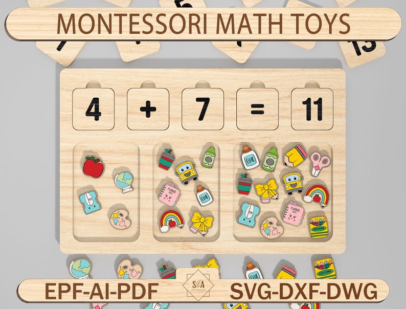 Montessori Math Toys Laser Cut File, Educational Puzzles Cutfiles ...