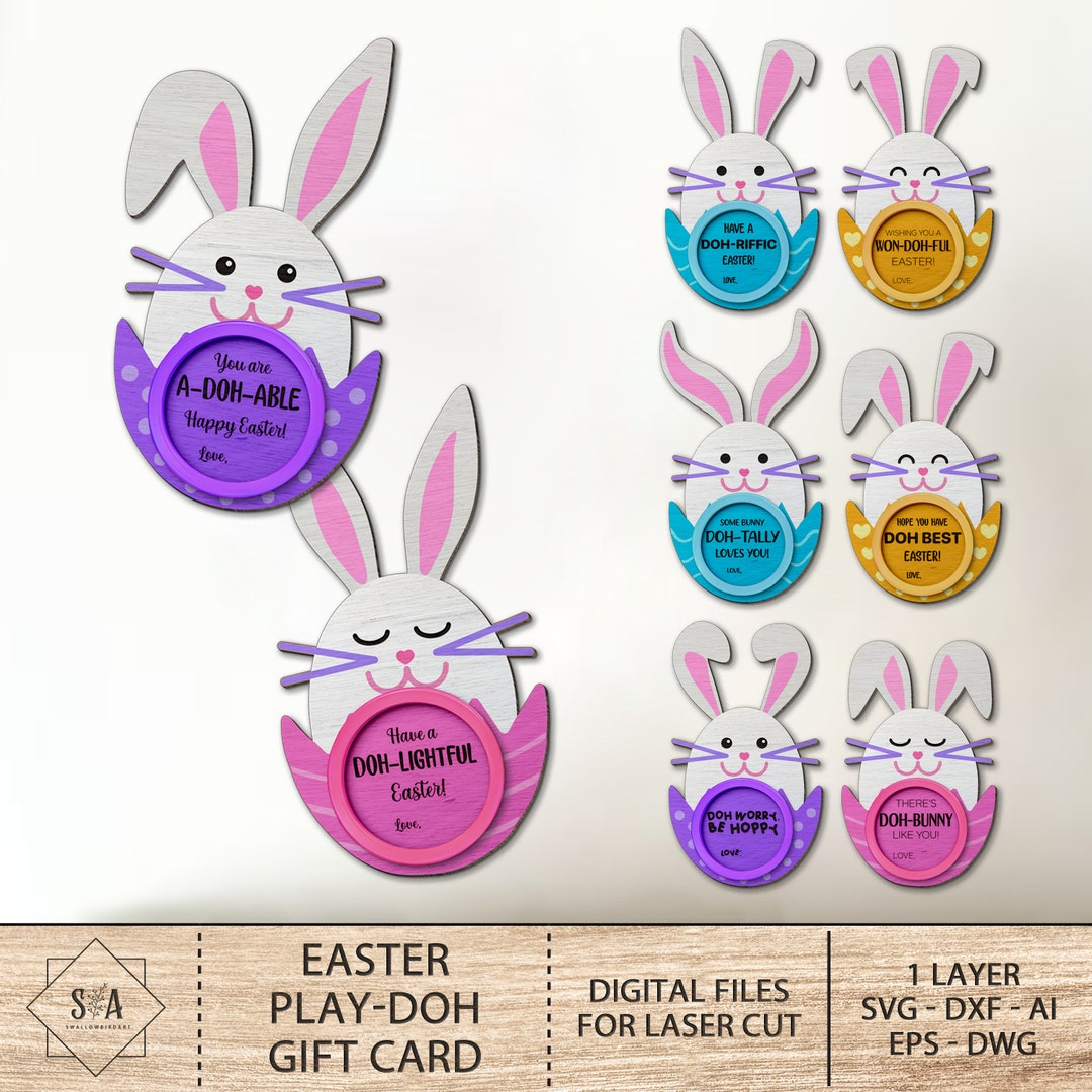 Play Doh Bunny Easter Bundle Svg, Bunny Easter Laser Cut Files ,happy ...