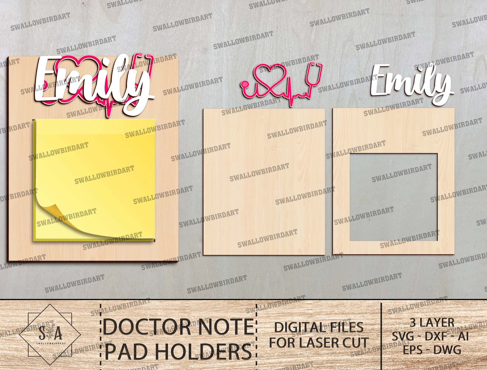 Nurses Note Holder Gift Svg Bundle Doctor Note Pad Holders - Etsy