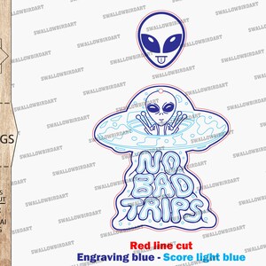 Alien Ship Beaming up Cow Earrings, UFO Earrings Laser File, UFO Funny ...
