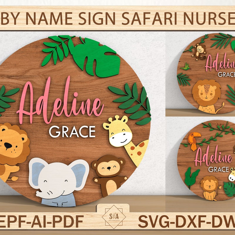 Safari Name Sign - Etsy