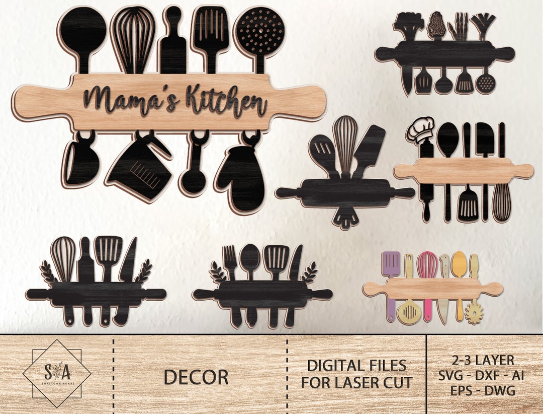 Kitchen Decor Svg, Kitchen Decor Laser Cut File, Kitchen Decor ...