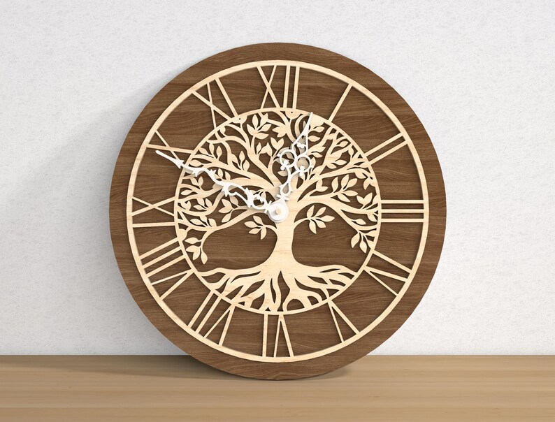Tree of Life Wall Clock Laser Cut Svg, Tree Clock Svg Bundle, Family ...