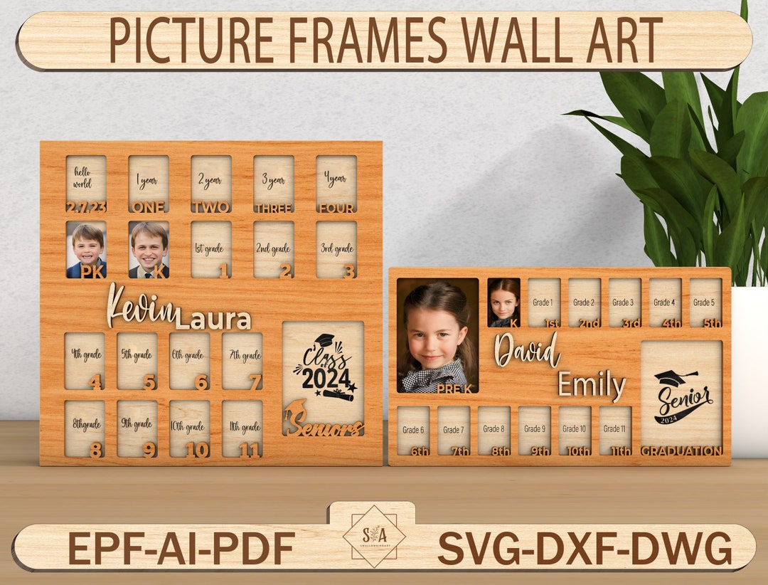 Birth Through Graduation School Picture Frames Wall Art, School Years ...