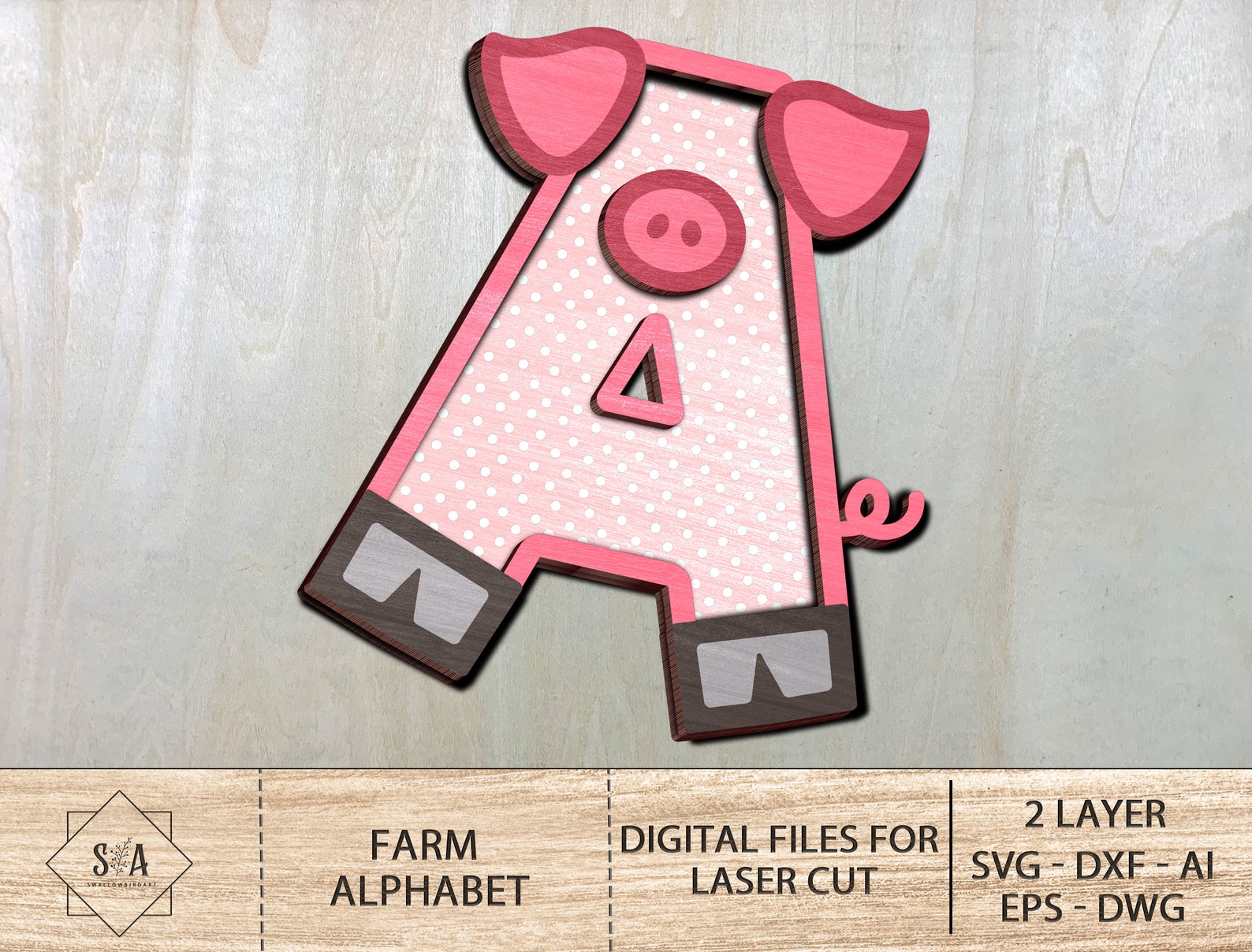Farm Alphabet Bundle SVG , Alphabet Laser Cut Files , Letters Farm Baby ...