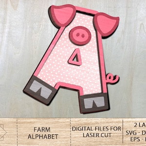 Farm Alphabet Bundle SVG , Alphabet Laser Cut Files , Letters Farm Baby ...