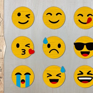 Emoji Stud Earrings Bundle SVG , Icon Stud Earrings ,laser Earrings ...