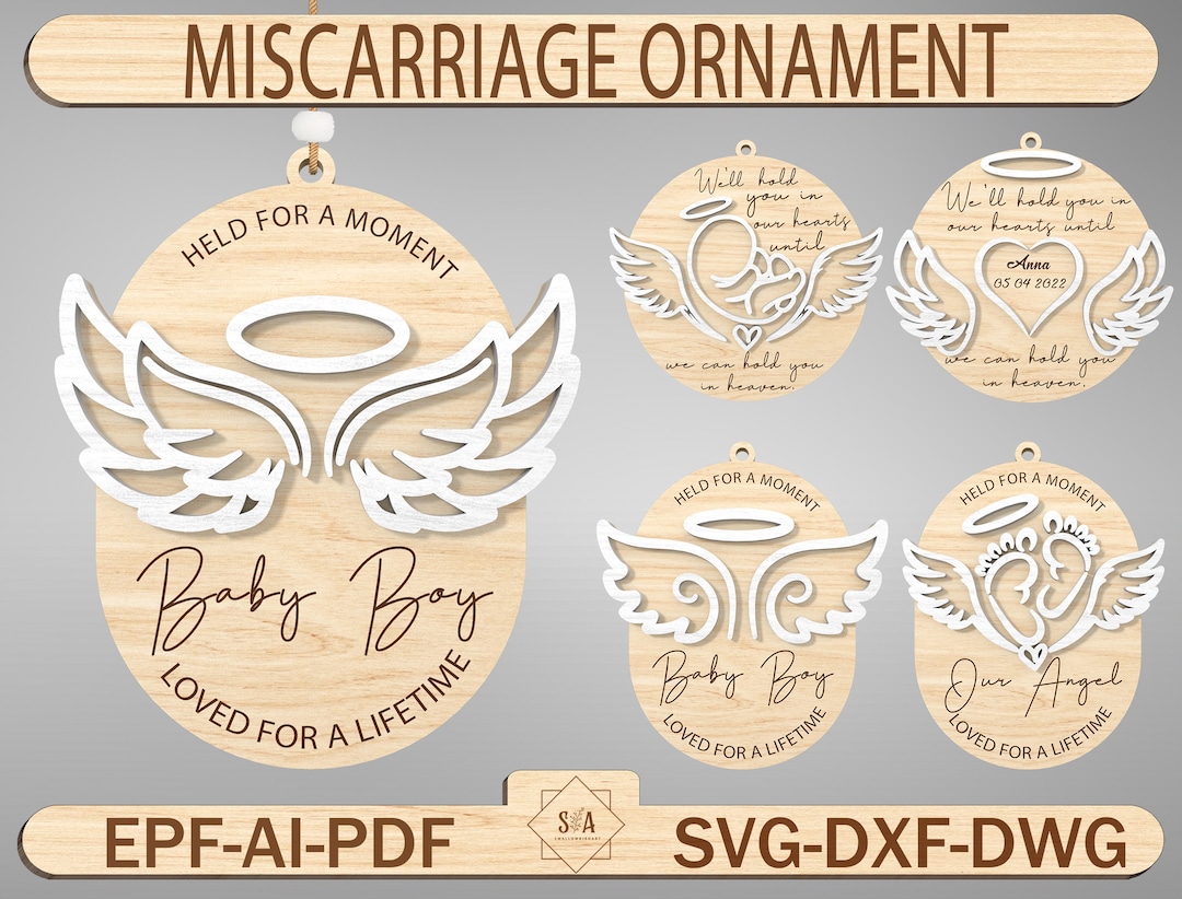 Miscarriage Baby Ornament Svg, Infant Loss Miscarriage Ornament Svg ...