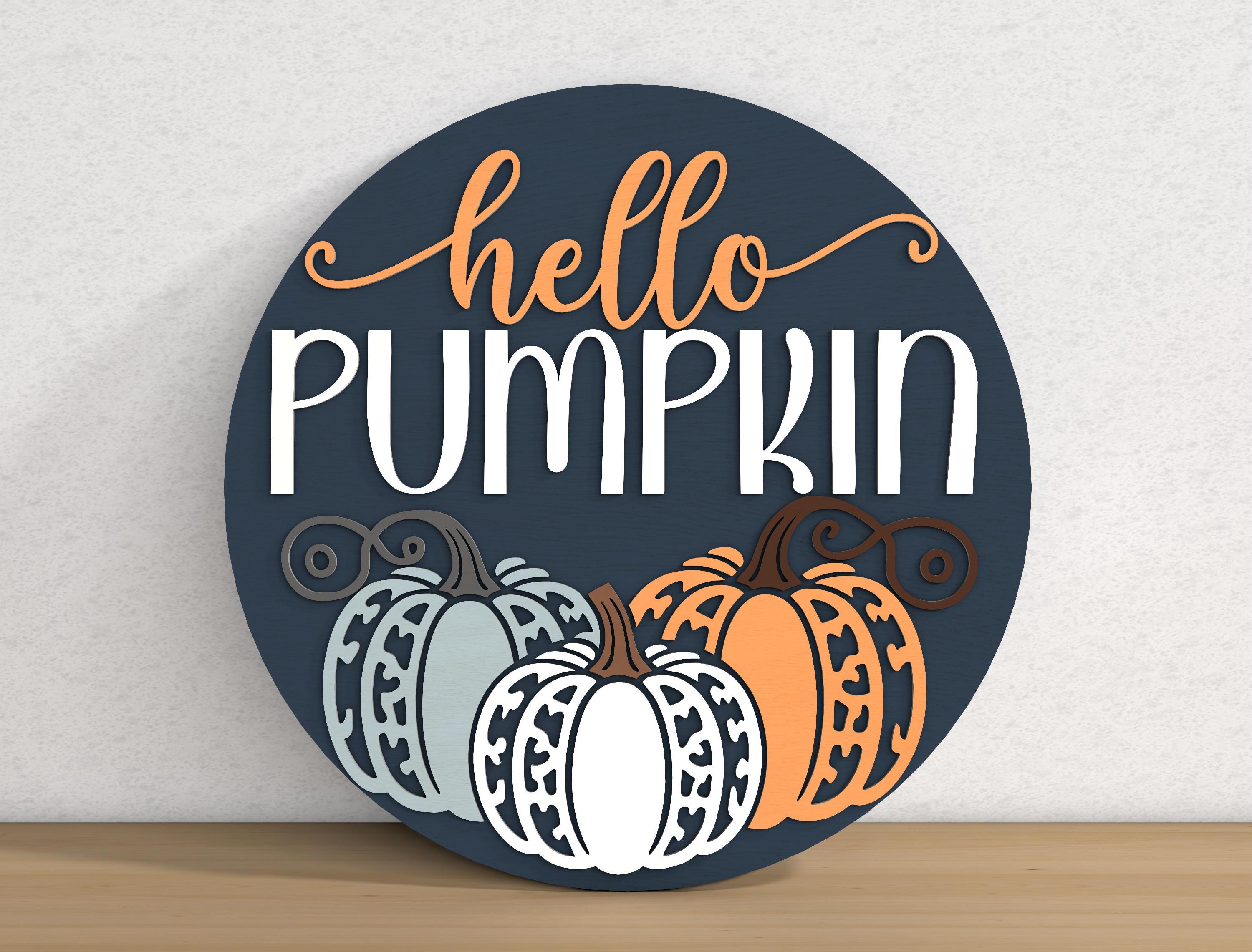Fall Door Hanger SVG Bundle, Thanksgiving Pumpkin Scarecrow Turkey ...