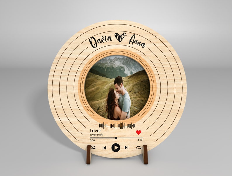 Personalized Song Plaque Photo Frames Laser Cut SVG ,valentine Music ...