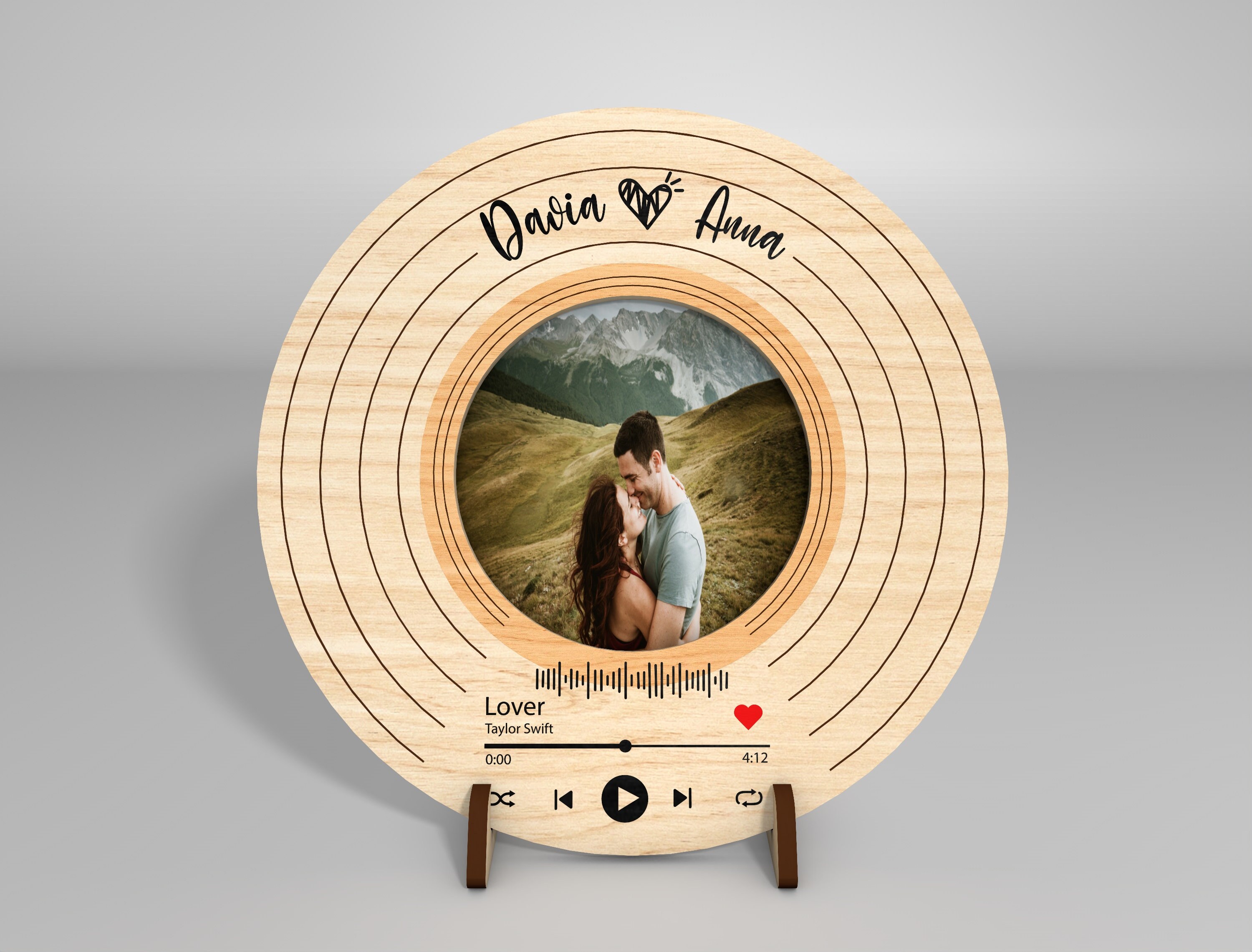 Personalized Song Plaque Photo Frames Laser Cut SVG ,valentine Music ...