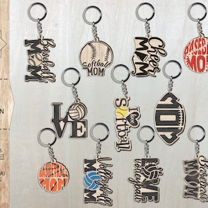 Sport Mom Svg, Sports Mom Keychain Svg Files, Baseball Mom Keychain ...
