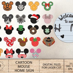 Cartoon Mouse Home Sign,welcome to Our Home Smith Sign Svg, Welcome ...