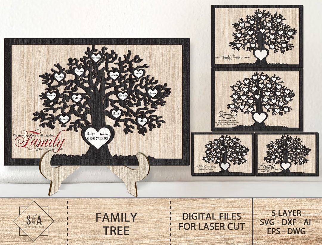 Mothers Day Gift Family Tree Sign Svg, Gift for Mom, Family Tree Gift ...