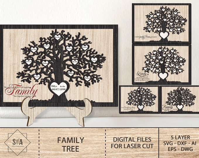 Wooden Family Tree Sign, Personalized Mothers Day Gift, Grandma Gift ...