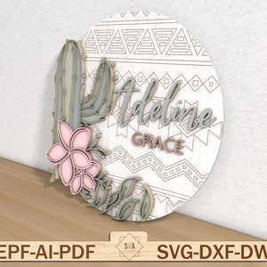 Personalized Cactus Name Sign Svg, Name Desert Sign ,kids Room Sign ...
