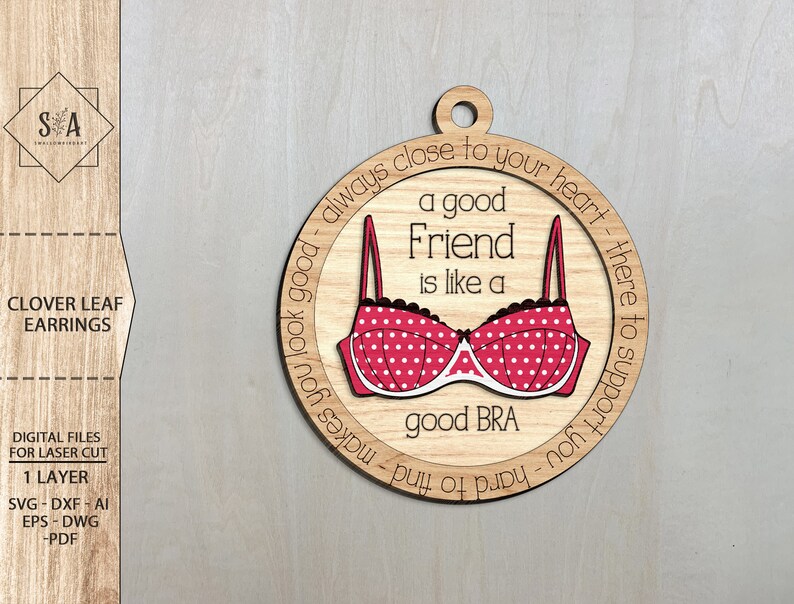 Friend Like a Bra Ornament Bundle SVG, Friend Underwear Svg, Funny ...