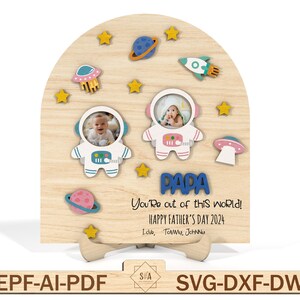 Space Photo Frame Sign,father's Day Wooden Sign ,father’s Day Gift ...