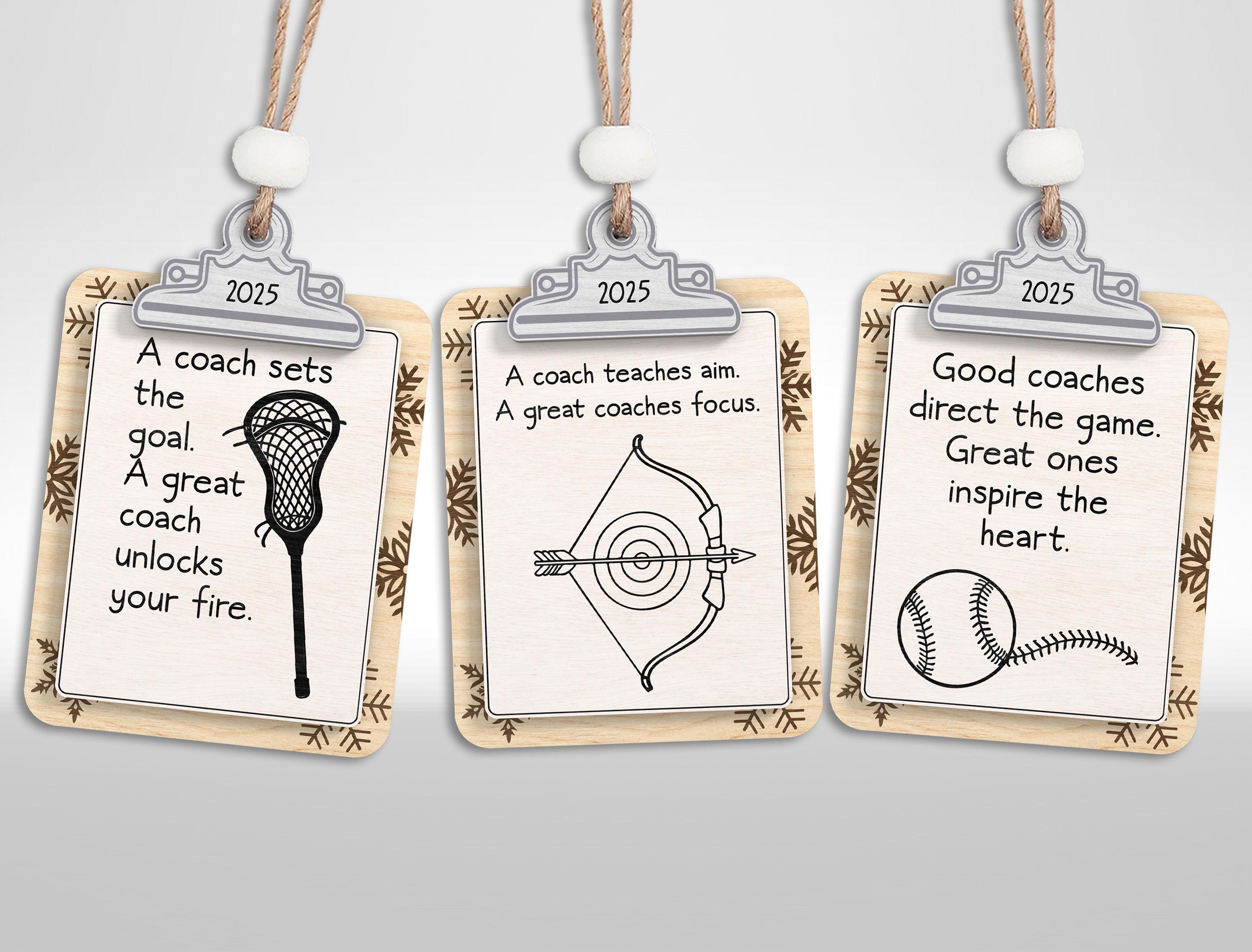 Coach Clipboard Sports Ornament SVG, Christmas Coach Gift Laser Cut ...