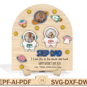 Space Photo Frame Sign,father's Day Wooden Sign ,father’s Day Gift ...