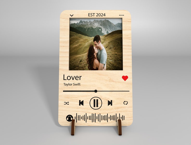 Personalized Song Plaque Photo Frames Laser Cut SVG ,valentine Music ...